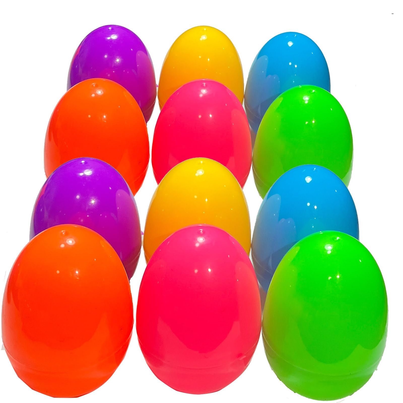 24 Fillable Plastic Easter Egg Hunt Party Supply Pack - 2.76" Assorted ...