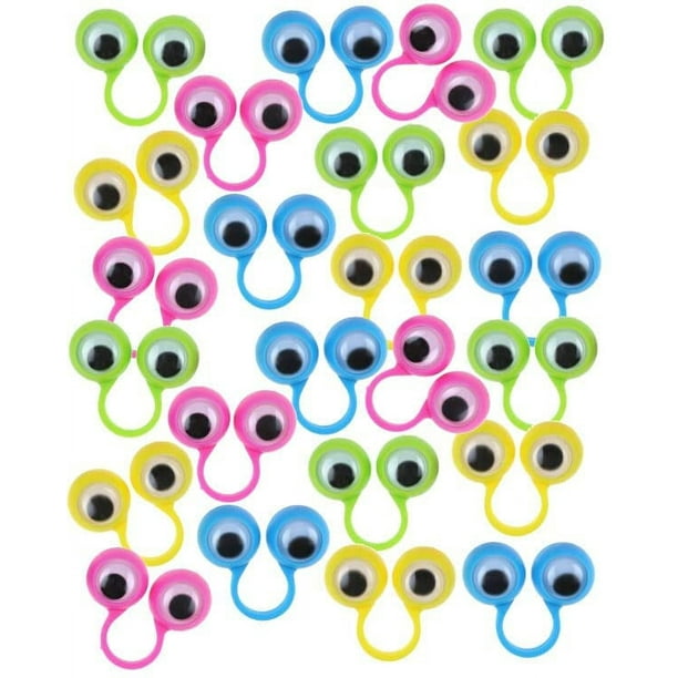 24 Finger Spies - Google Eye Finger Puppet Rings - Fun Bulk Novelty Toy ...