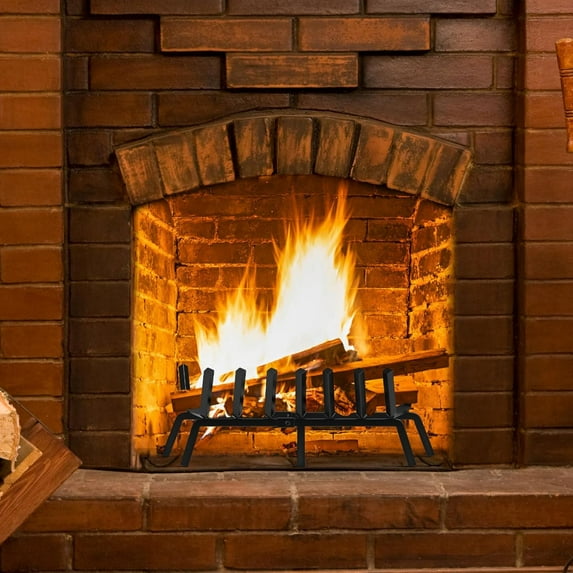 24" Fireplace Grate, Solid Steel Firewood Burning Rack, Heavy Duty Fire ...