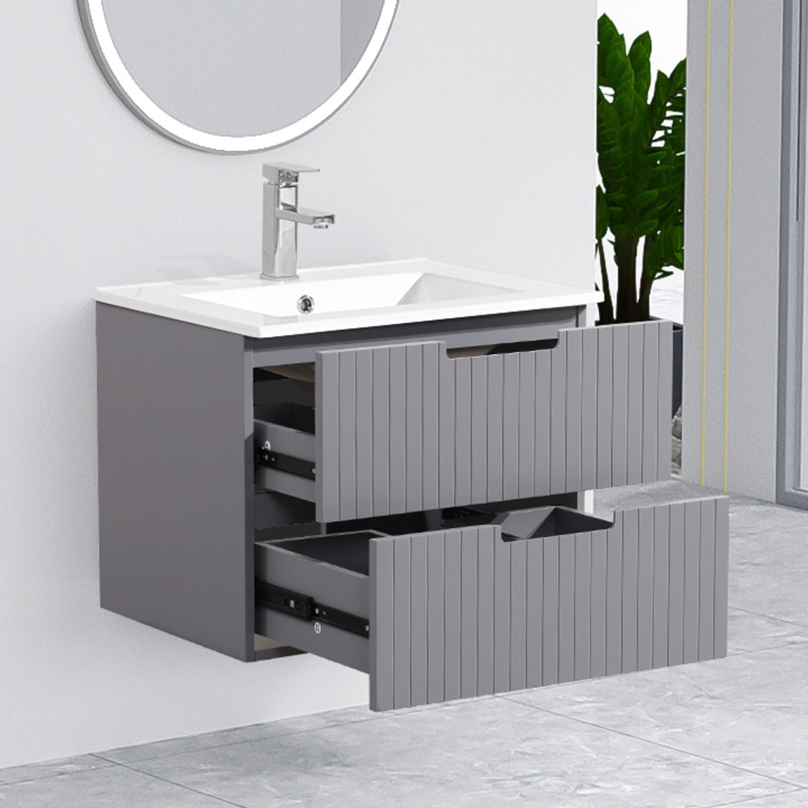 24'' Floating Bathroom Vanity with Sink Combo, Wall Mounted Bathroom ...