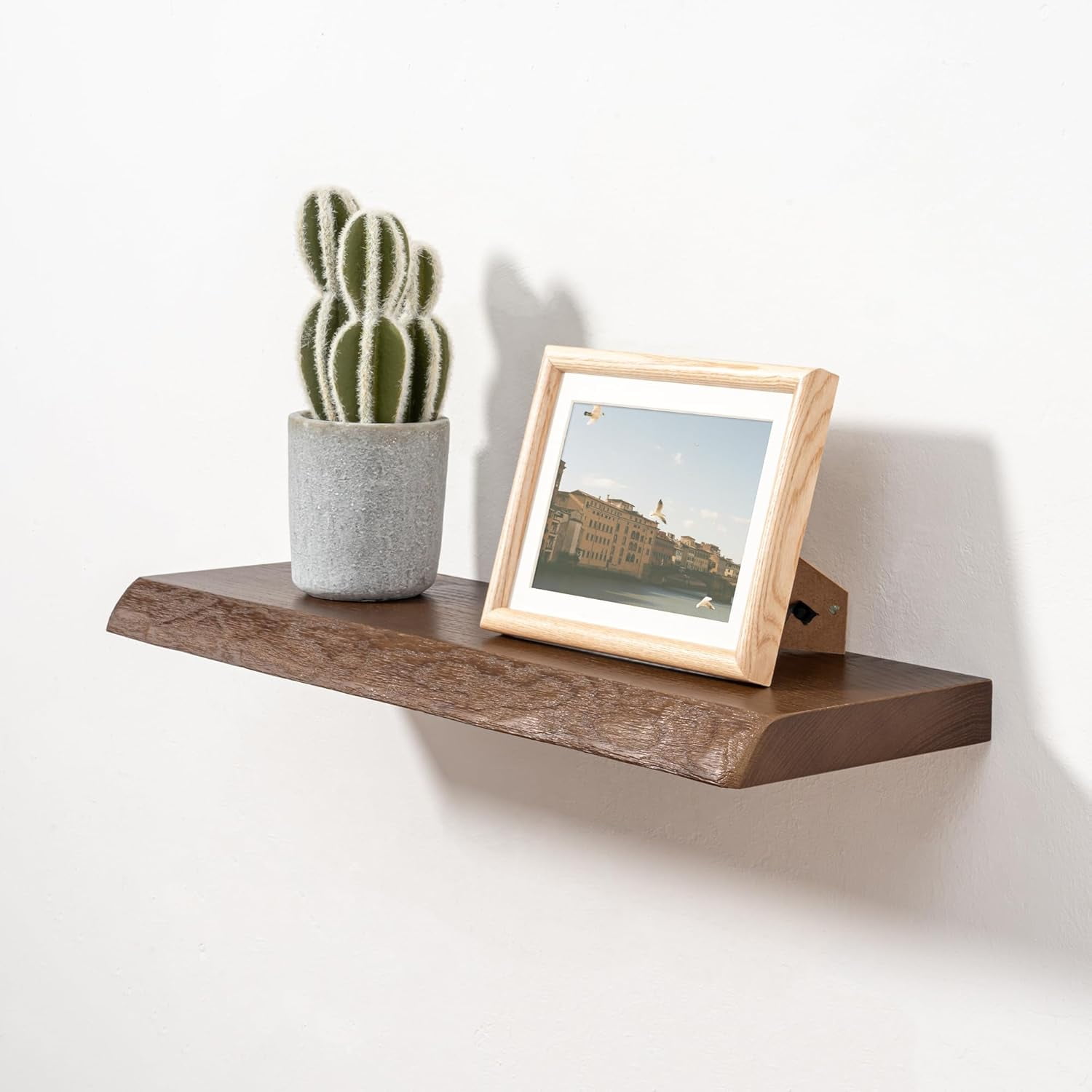 24" Floating Shelves for Wall Decor, USA-Sourced Rustic Solid Ash Wood ...