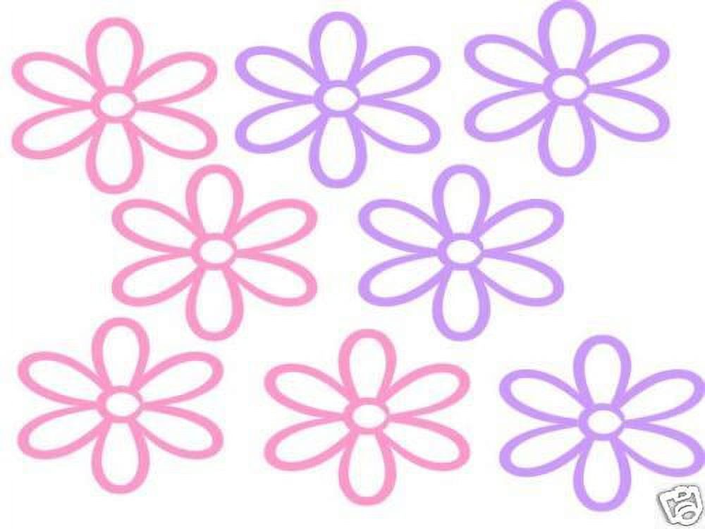 24 Flowers Girls Bedroom Stickers Wall Decals Nursery Decor - Walmart.com