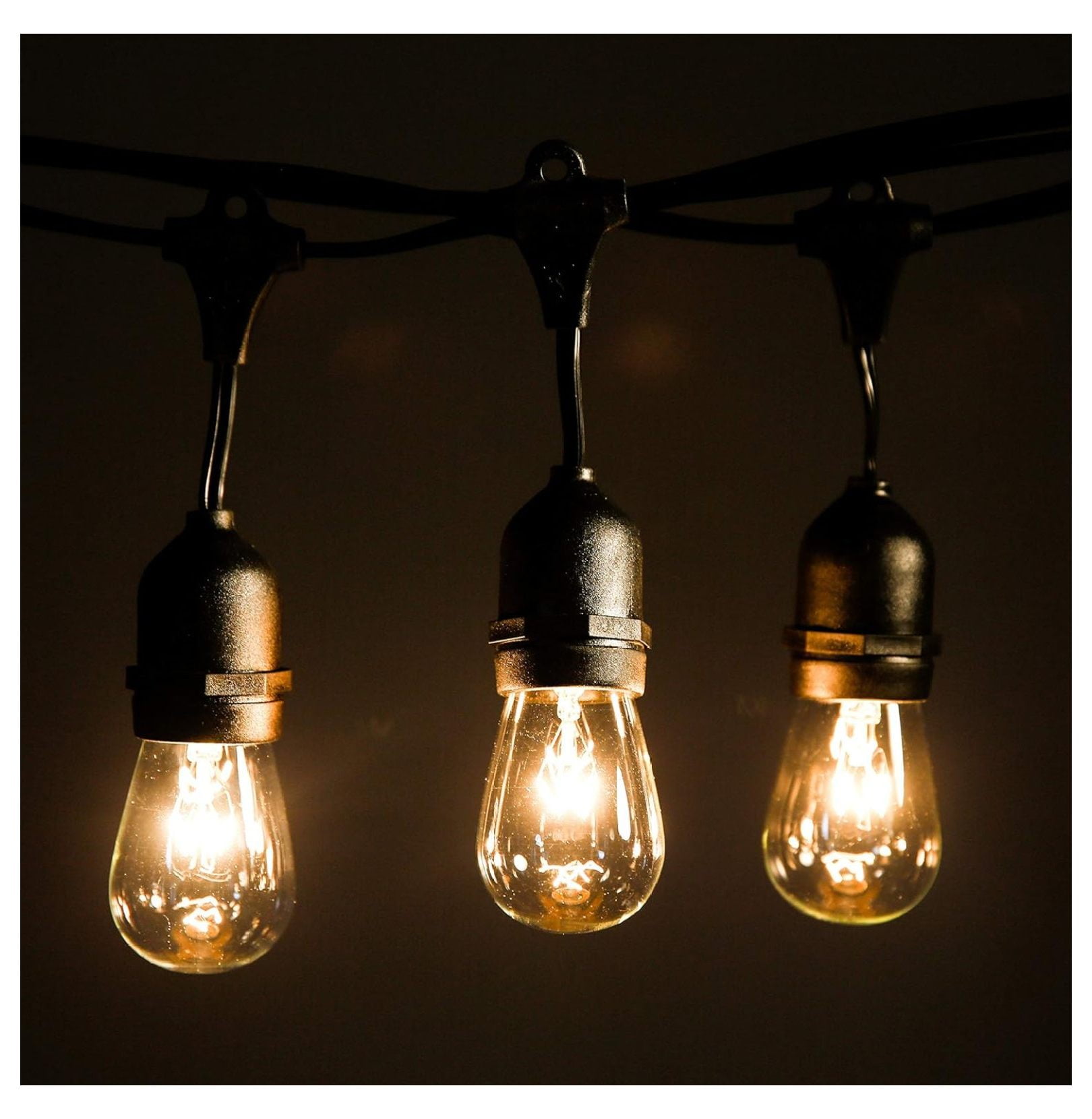 24 Foot E26 Outdoor String Lights with Suspended Socket for ...