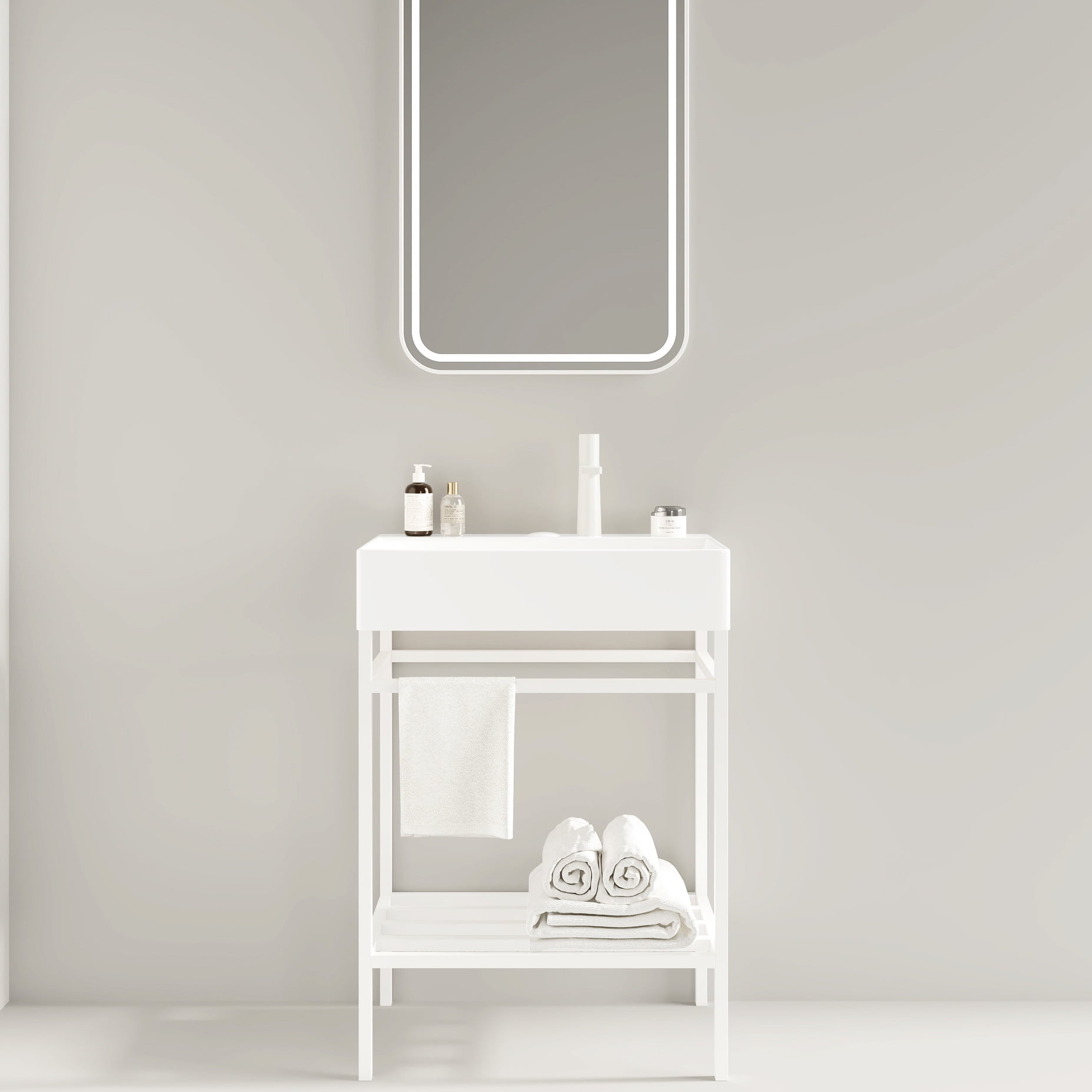 24" Freestanding Bathroom Console | Multiple Color Combinations in ...