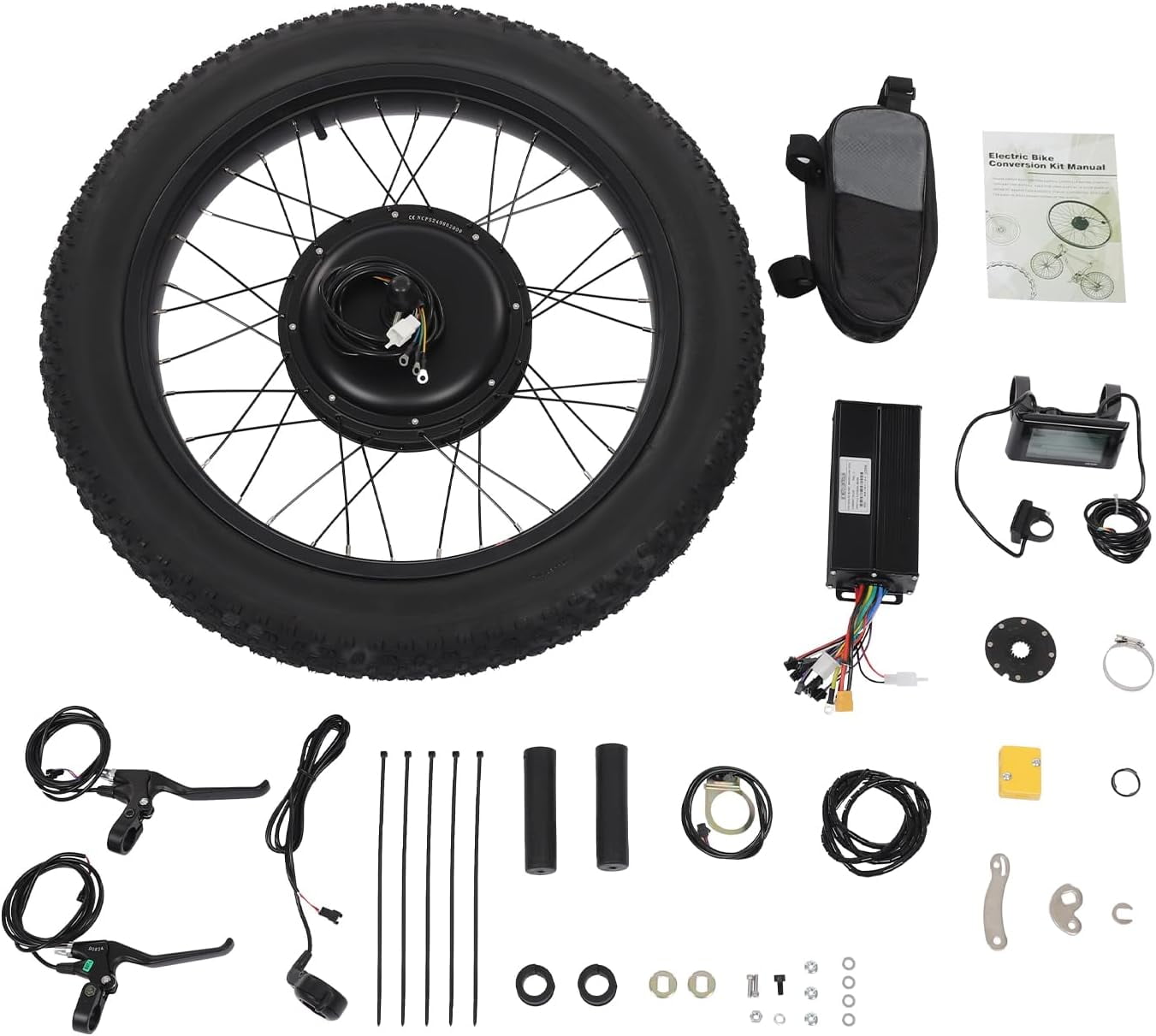 24" Front Wheel Electric Bicycle Conversion Kit, 48V 1500W Motor with ...