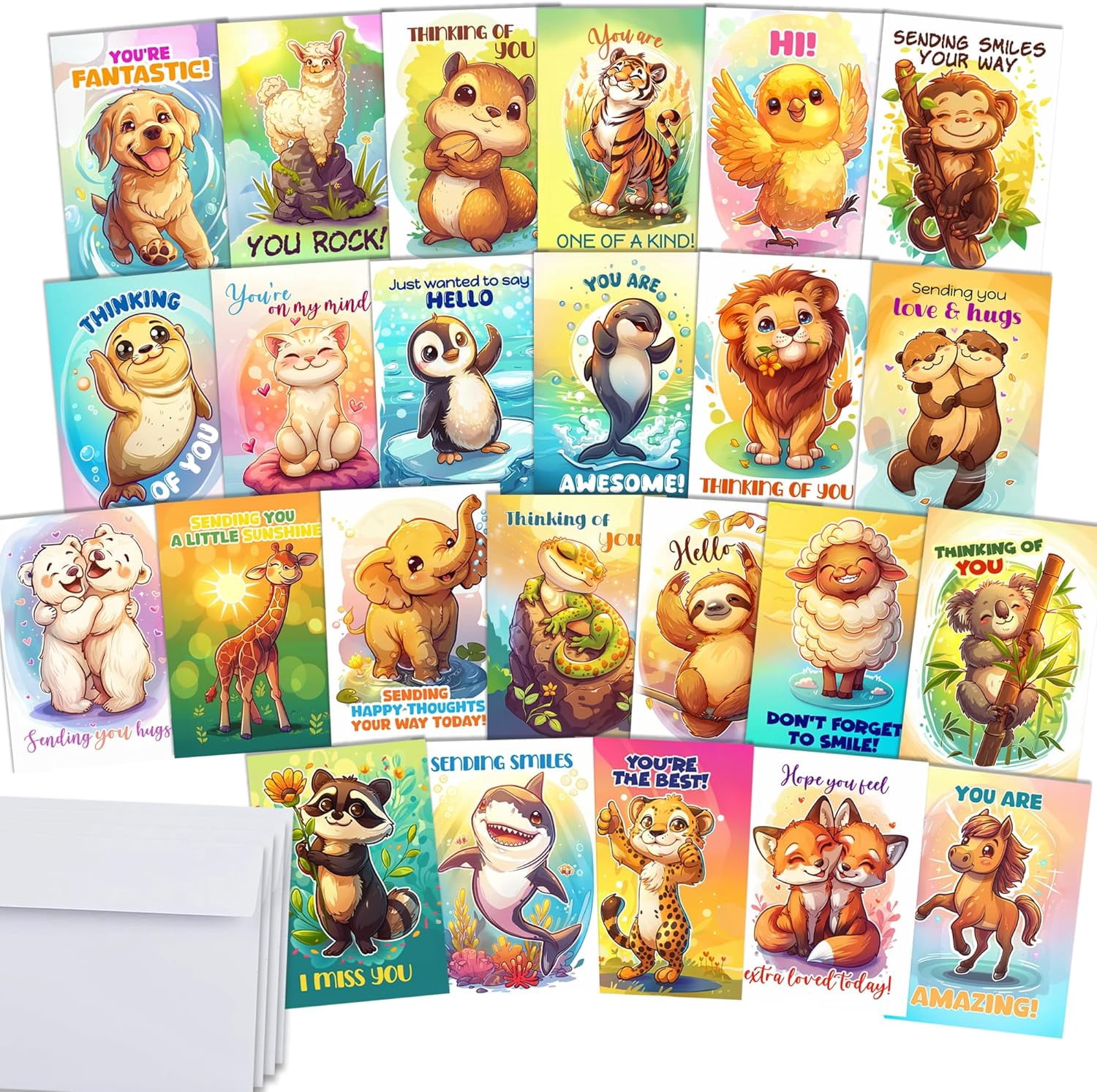 24 Funny Greeting Cards Assortment Box with Envelopes - Funny Thinking ...