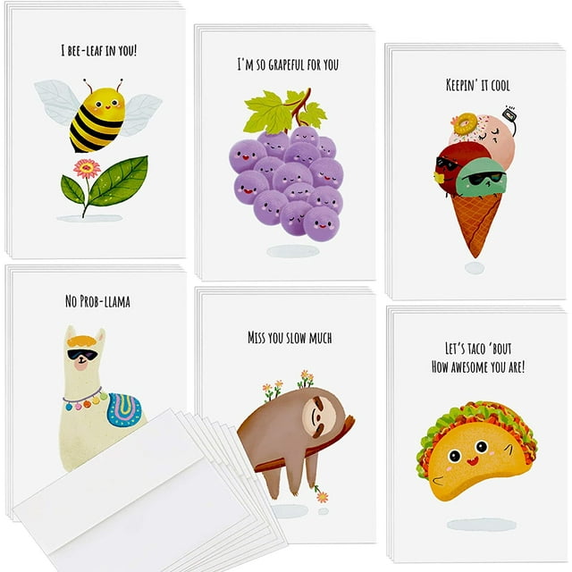 Walmart 24-Pack Funny Greeting Notecards - Versatile Blank Cards for ...