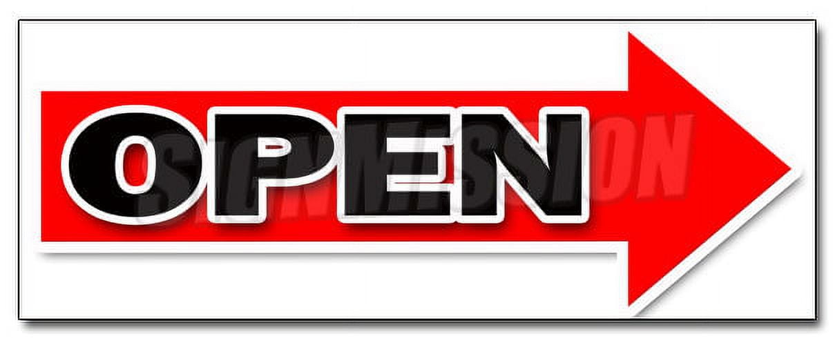 24" GIANT RIGHT OPEN ARROW DECAL sticker turn here sale follow ...