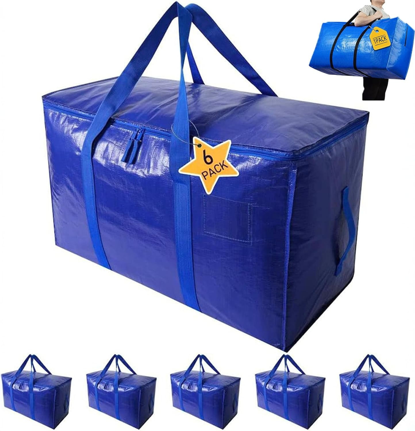 24 Gallon Extra Large Heavy Duty Foldable Moving Bags, Large Moving Bag ...