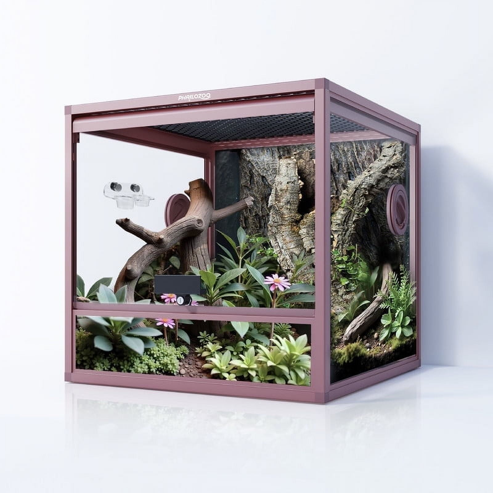 24 Gallon Reptile Tank with Lock,Flip-Up Opening Reptile Enclosure with ...