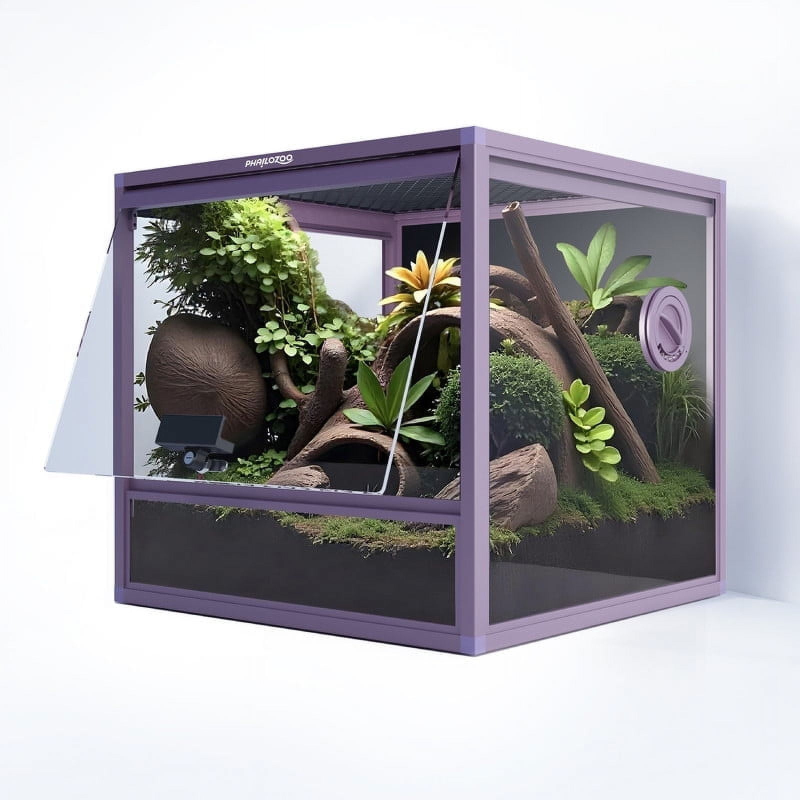 24 Gallon Reptile Tank with Lock,Flip-Up Opening Reptile Enclosure with ...