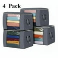 24 Gallons Clothes Storage, Foldable Thick Fabric Blanket Storage Bags ...