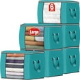 24 Gallons Clothes Storage, Foldable Thick Fabric Blanket Storage Bags ...