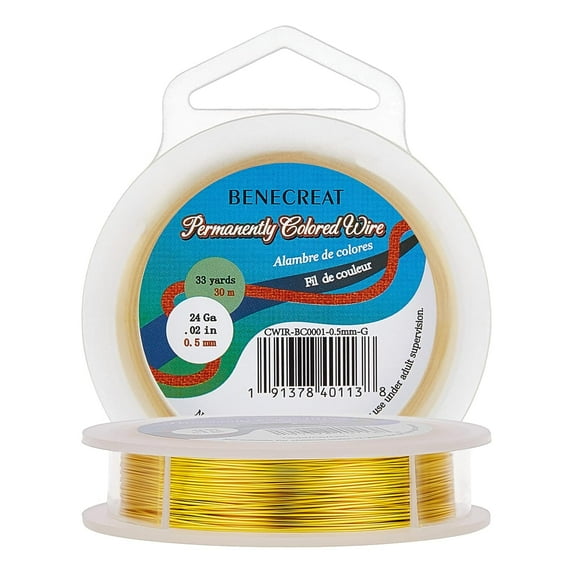 24 Gauge Craft Jewelry Wire Gold Wire Copper Wire Resistant for Beading Jewelry Making 98 Feet ...