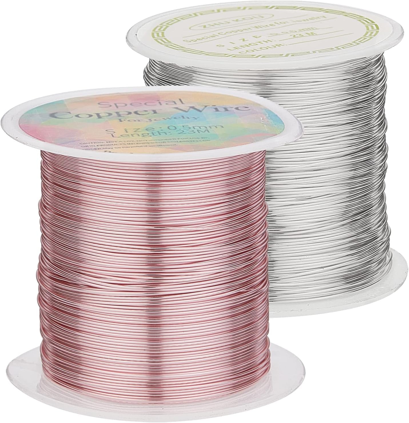 24 Gauge Jewelry Wire 2 Rolls x 75 Feet Craft Wire Resistant Copper ...