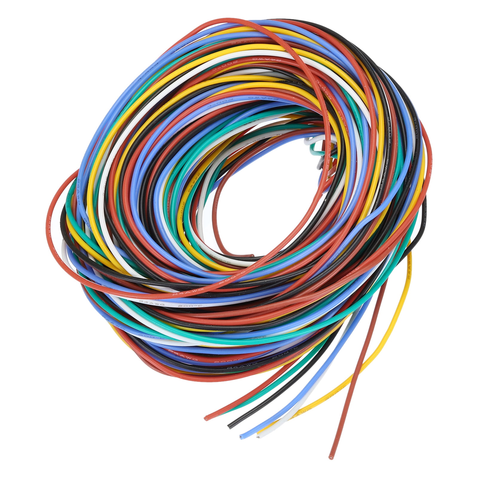 24 Gauge PVC Hookup Wire 9m/30ft 24AWG Electrical Wire Spool Ul1007, 7 ...