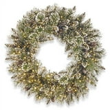 24" Glittery Bristle Pine Wreath with Infinity(TM) Lights - Walmart.com