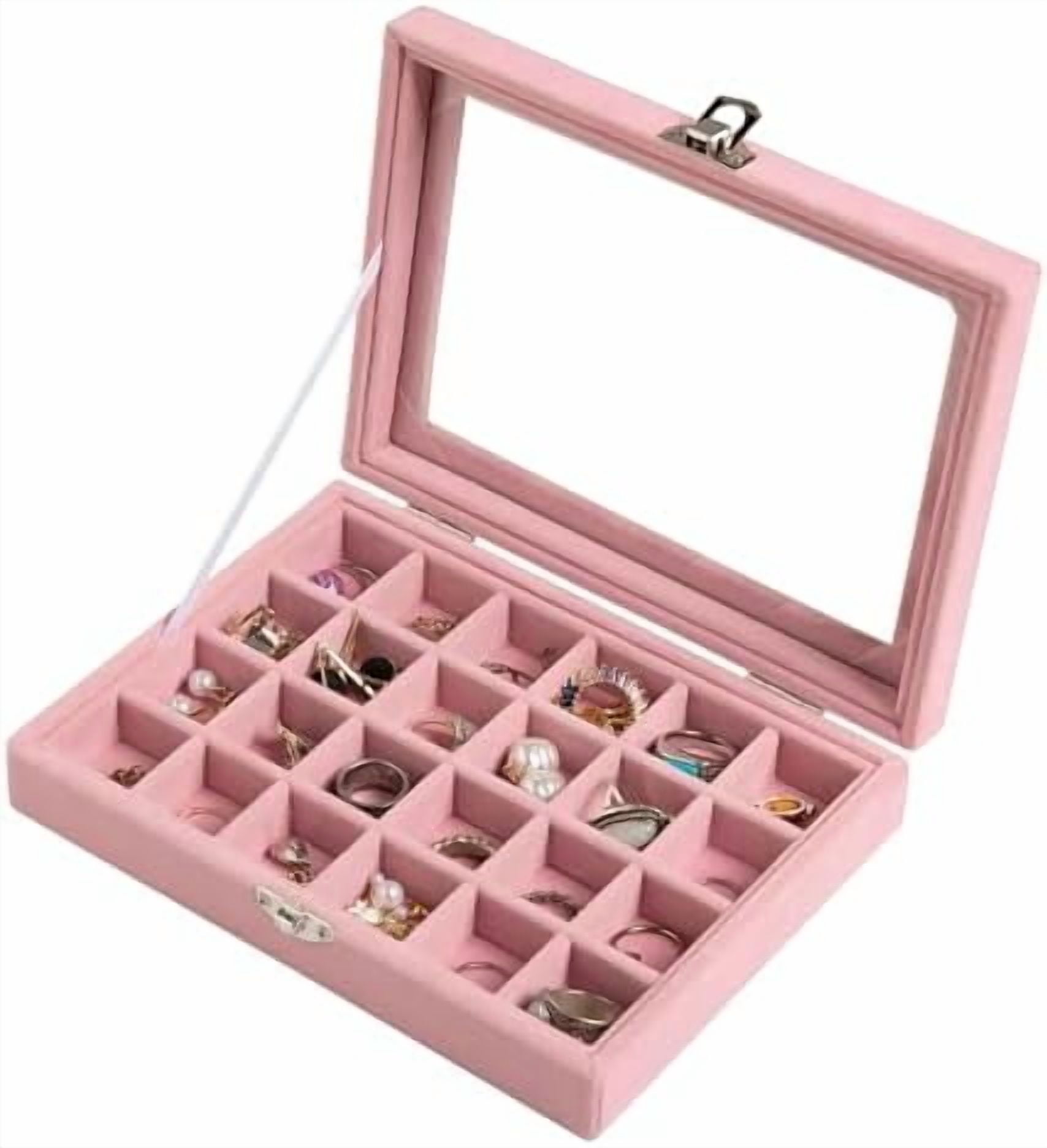 24 Grid Jewelry Tray,Velvet Stud Earring Organizer,Small Jewelry ...
