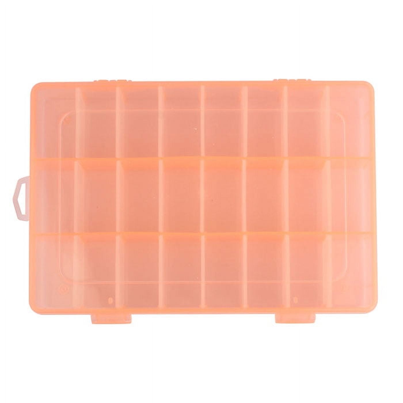 24-Grid Transparent Jewelry Box Orange,Adjustable 24 Compartment ...