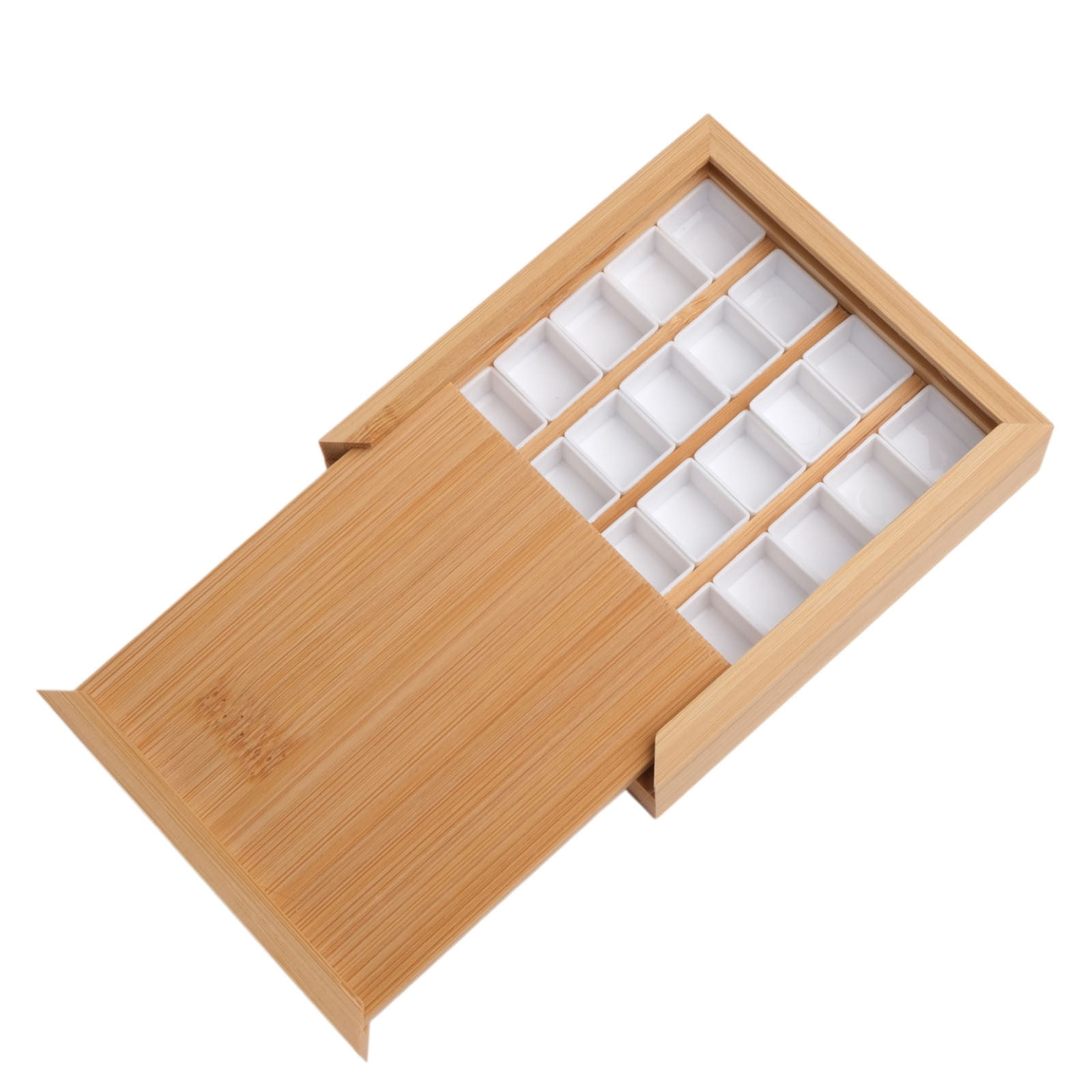 24 Grid Wood Water color Paint for Palette Empty Box Color Painting ...