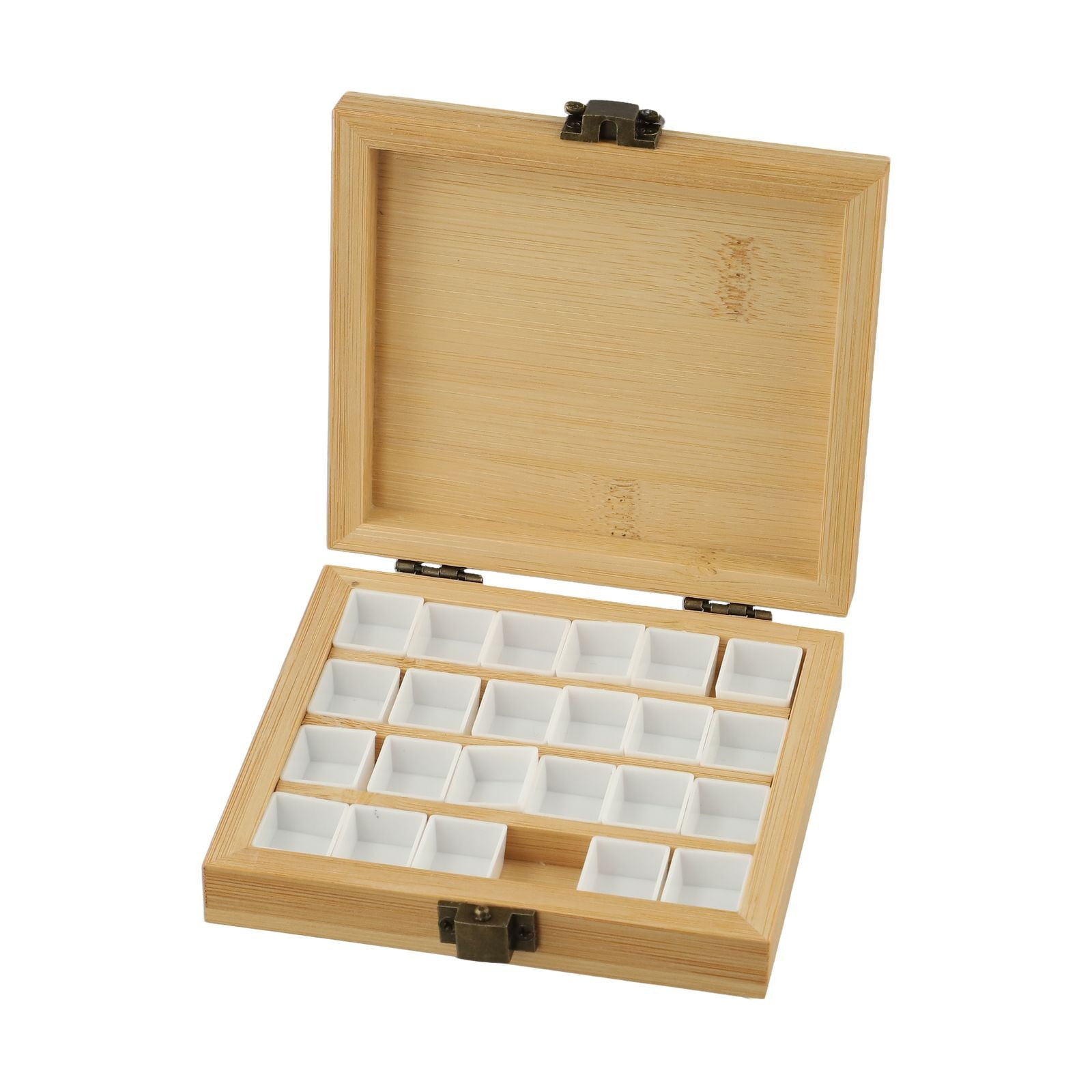 24 Grid Wood Water color Paint for Palette Empty Box Color Painting ...