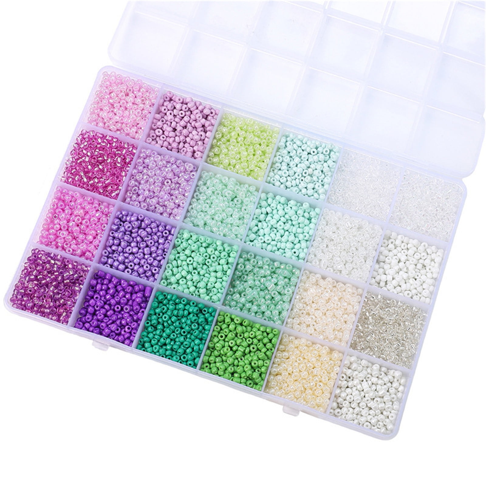 24 Grids Beads Storage Solution Featuring Multiple Color Resin Beads ...