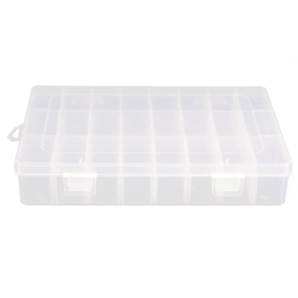 24 Grids Clear Fishing Tackle Box Fishing Box Plastic Tackle Box (24 ...