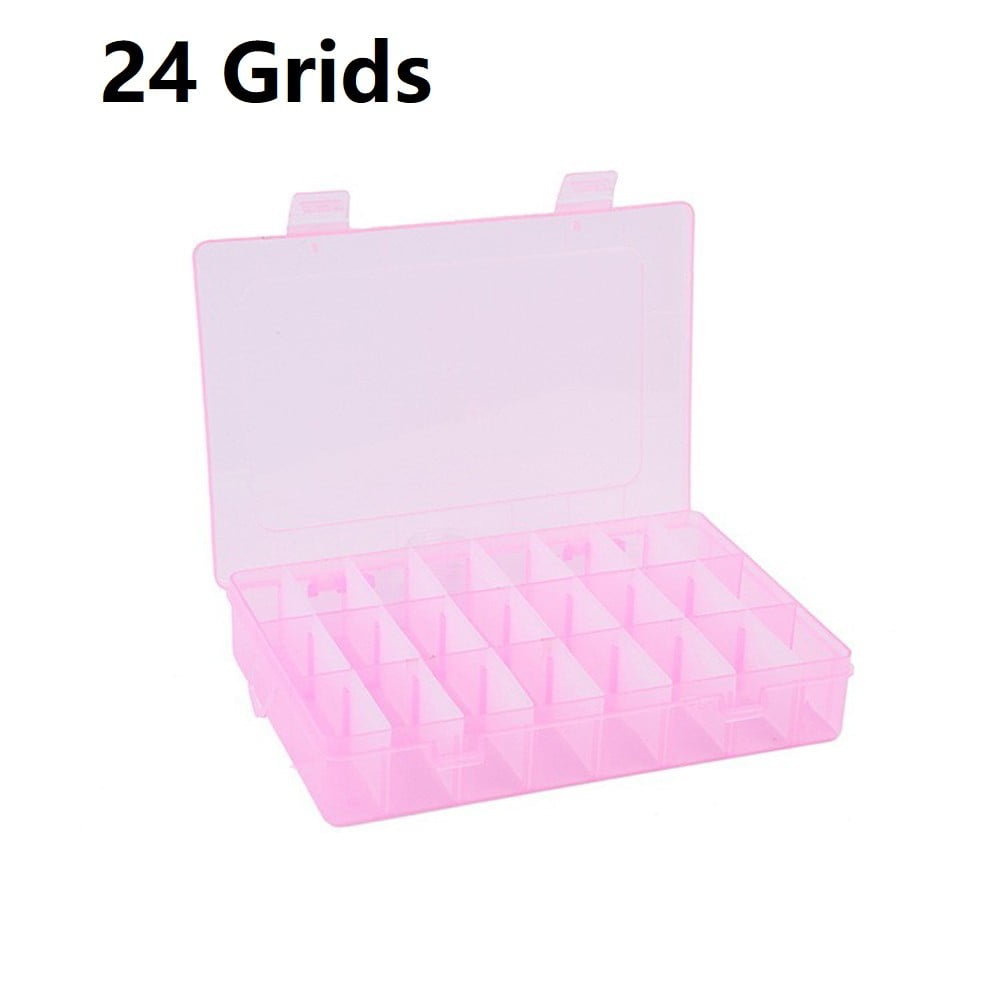 24 Grids Compartment Plastic Storage Box Screw Holder Case Organizer ...