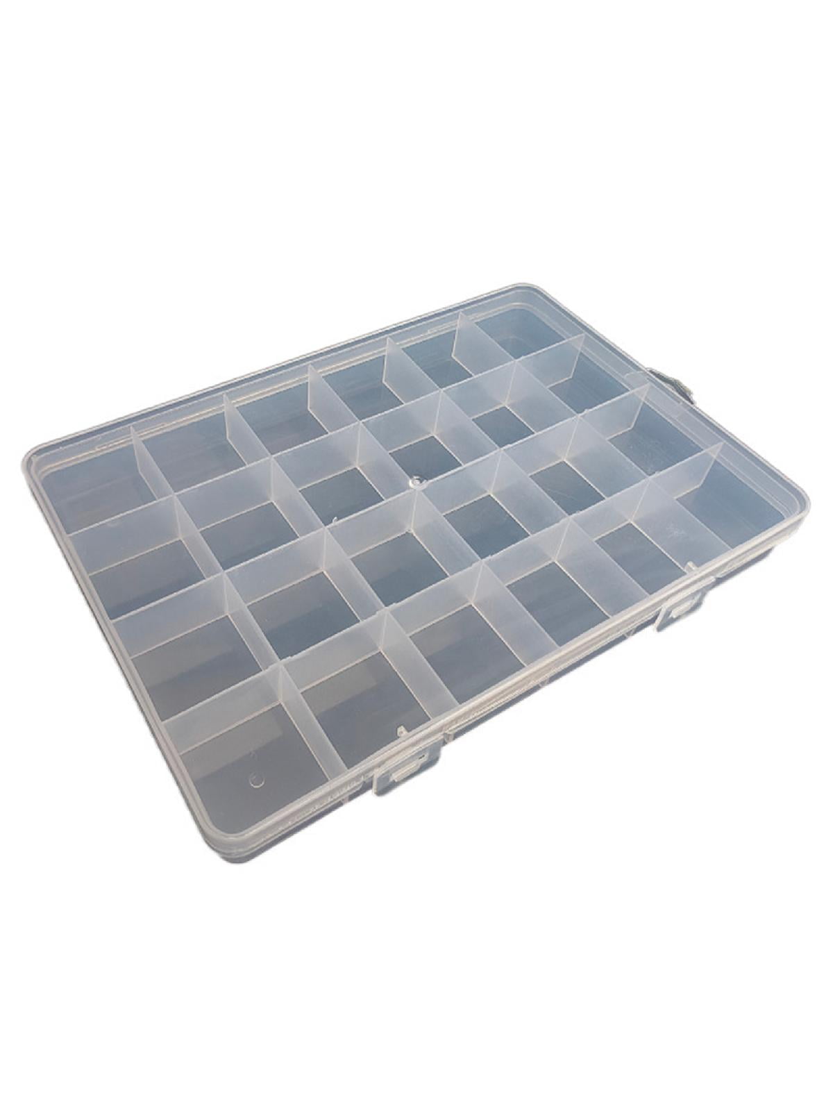 24 Grids Plastic Storage Jewelry Box Compartment Container for Beads ...