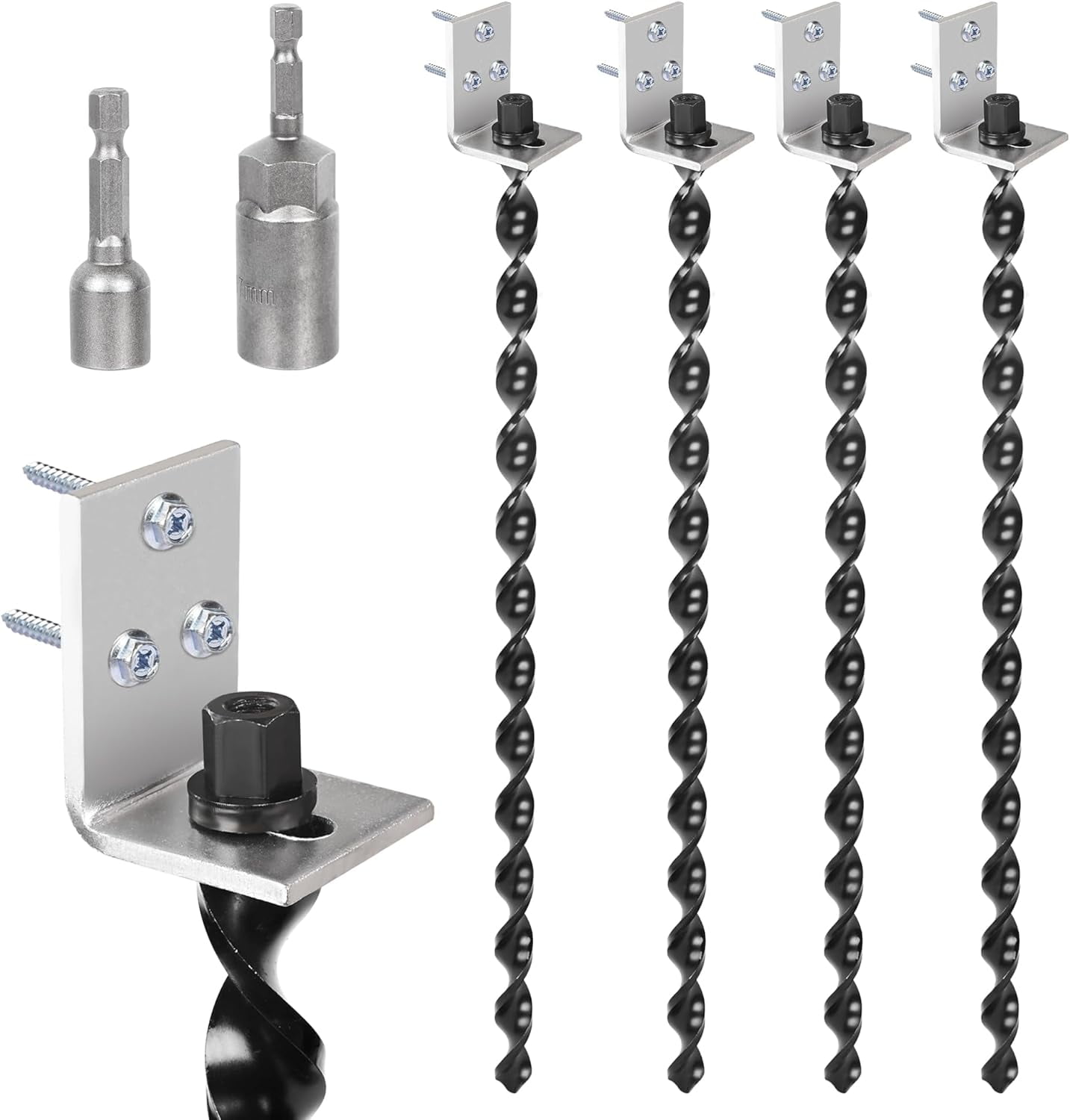 24" Ground Anchors Screw in, Set of 4 Heavy Duty Mobile Home Anchors ...