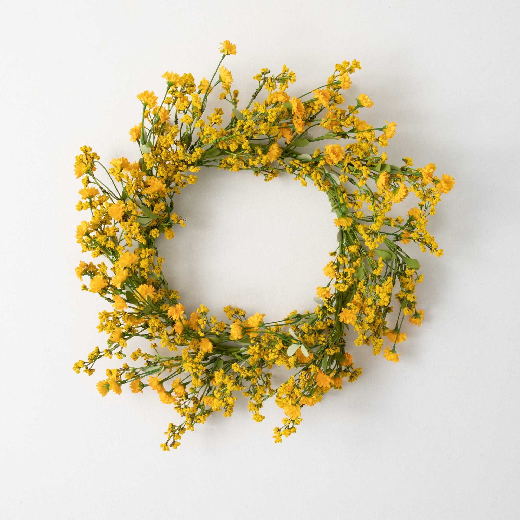 24"H Sullivans Yellow Wildflower Wreath, Yellow - Walmart.com