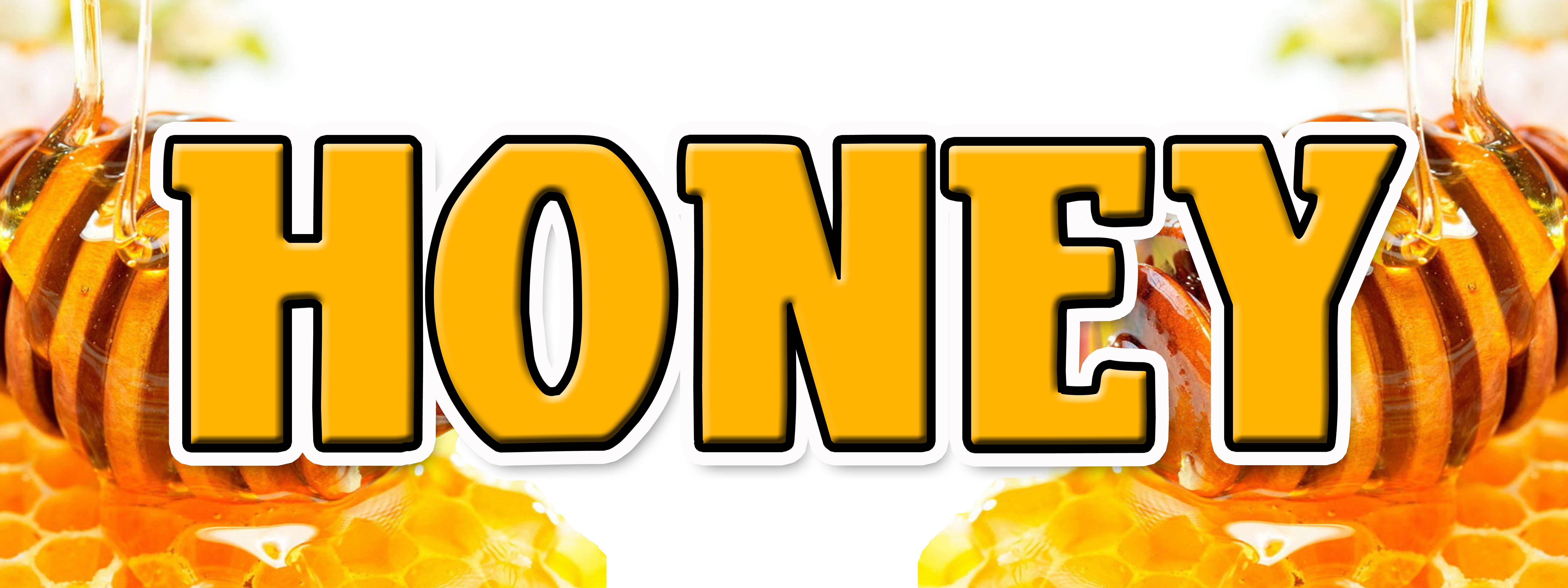 24" HONEY DECAL sticker fresh bee hive clover honeycomb orange blossom ...