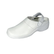 24 HOUR COMFORT Leslie Women's Wide Width Leather Back Strap Clogs ...