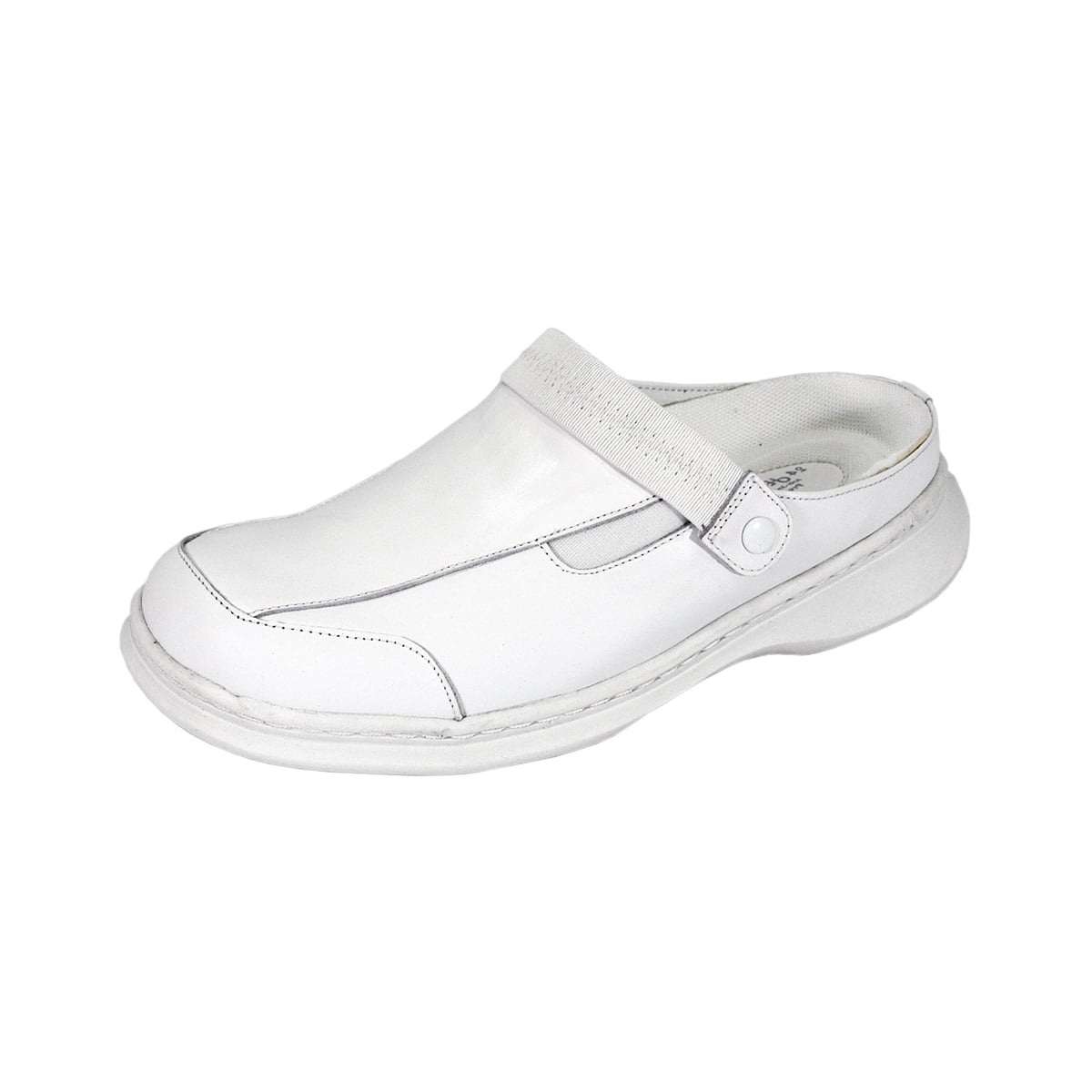 24 HOUR COMFORT Clara Wide Width Professional Sleek Clog WHITE 6 ...