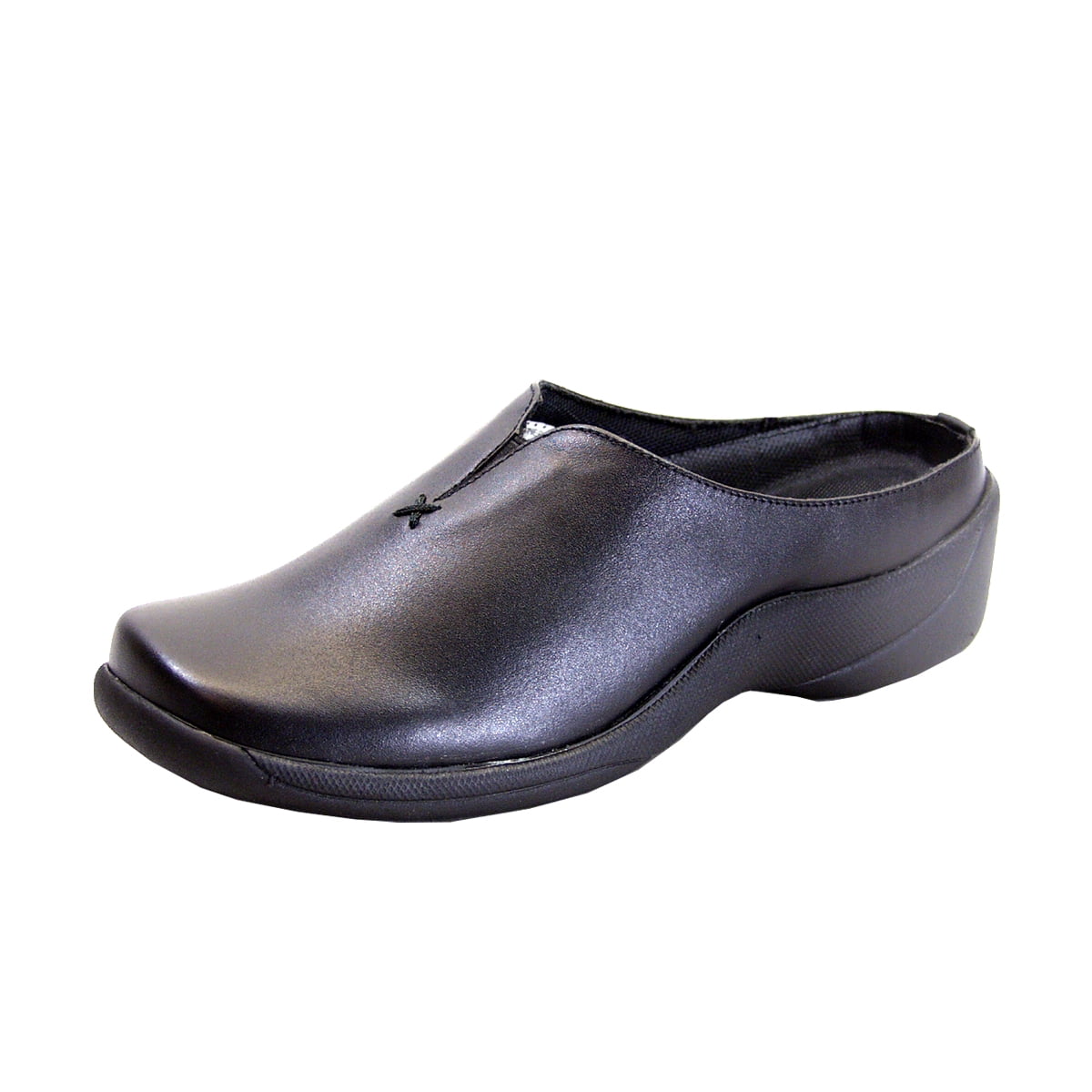 24 Hour Comfort Isabella Wide Width Lightweight Durable Black Clog for ...