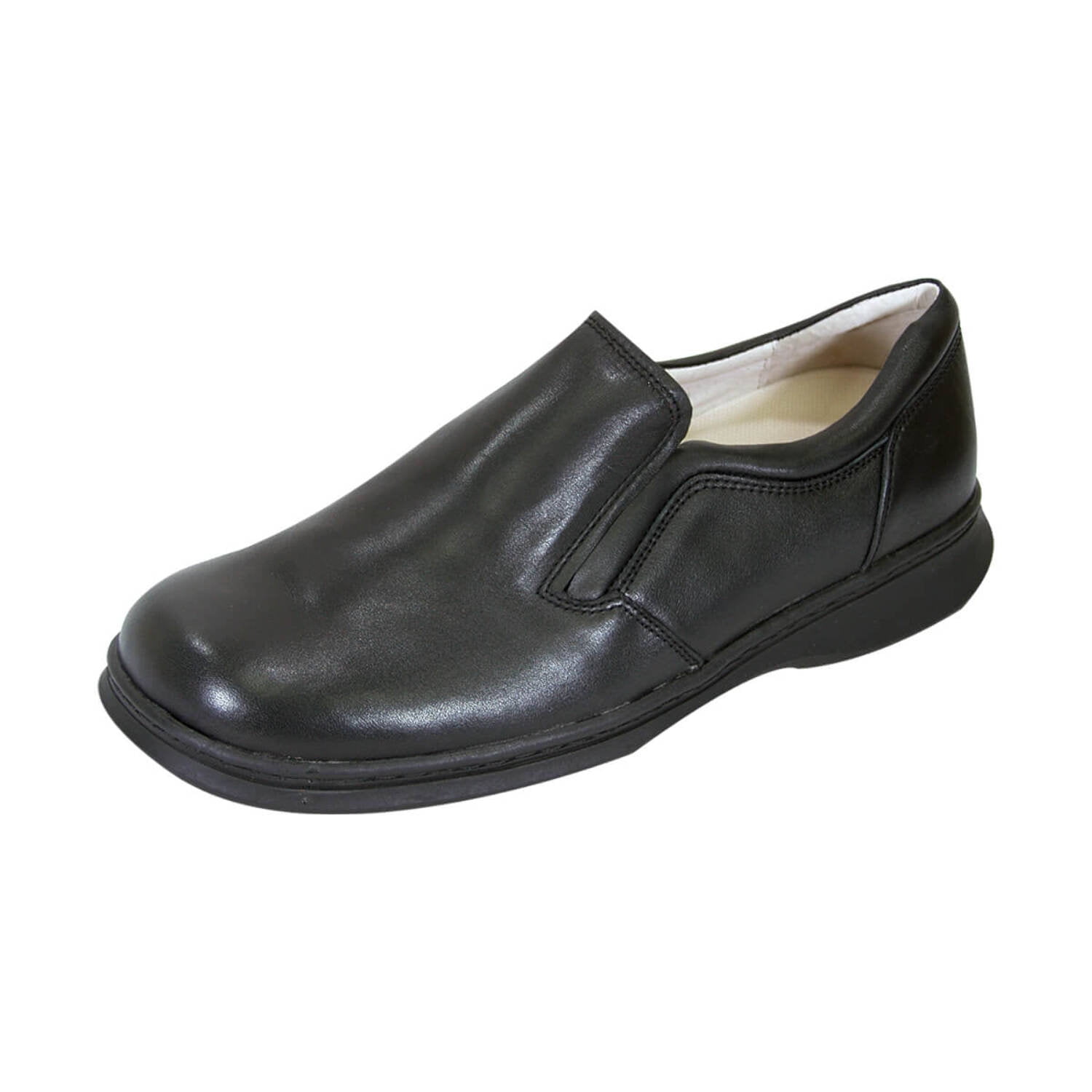 24 HOUR COMFORT Jason Men's Wide Width Leather Slip-On Shoes - Walmart.com