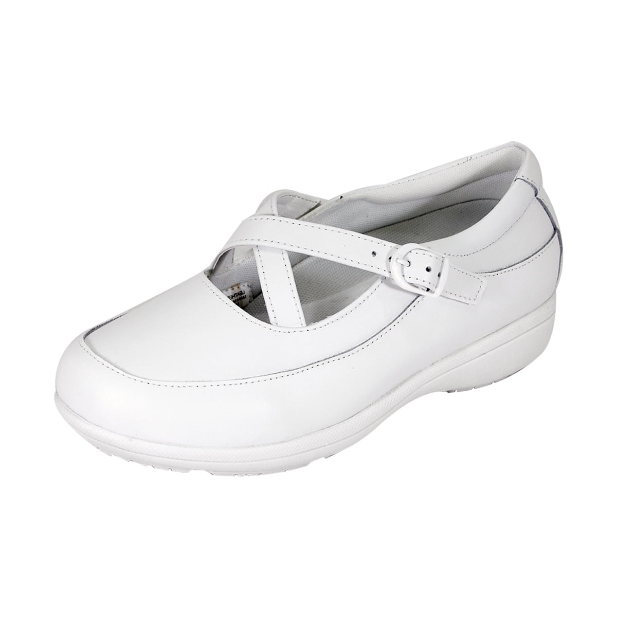 24 HOUR COMFORT Susan Wide Width Professional Sleek Shoe WHITE 8 ...