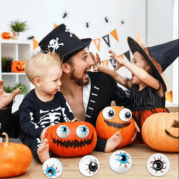 24 Halloween Plastic Eyeballs Scary Ping Pong Balls, Assorted Spooky ...
