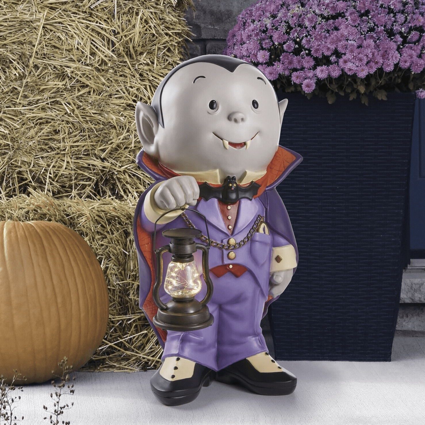 24" Halloween Vampire Door Porch Greeter with LED Lighted Lantern ...