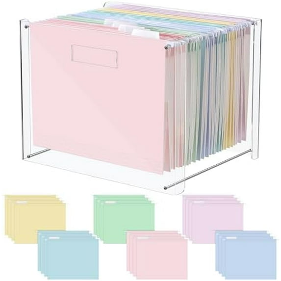 24 Hanging File Folder with Acrylic Organizer for Letter/a4 Size ...