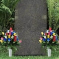 24 Heads No-Fade Artificial Cemetery Flowers, Fake Roses for Grave ...
