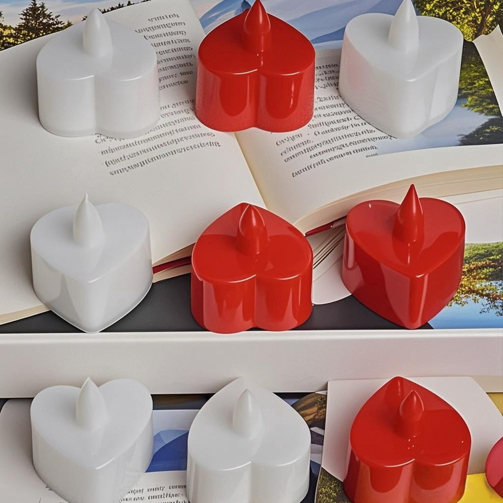 24 Heart-Shaped LED Candle Lights - Flameless Romantic Decorative ...