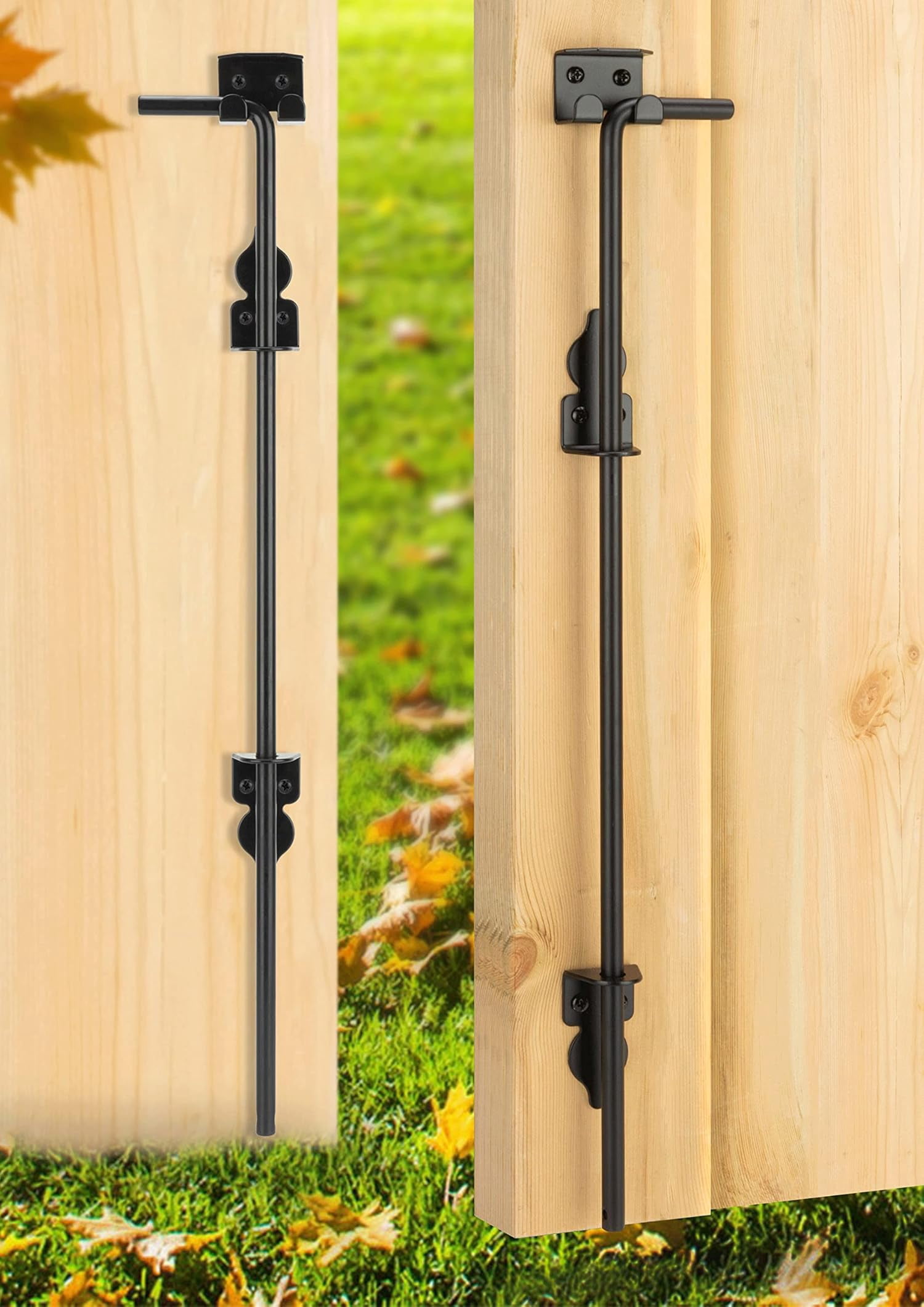 24" Heavy Duty Cane Bolt Gate Drop Rod Hardware Ground Latch for PVC ...