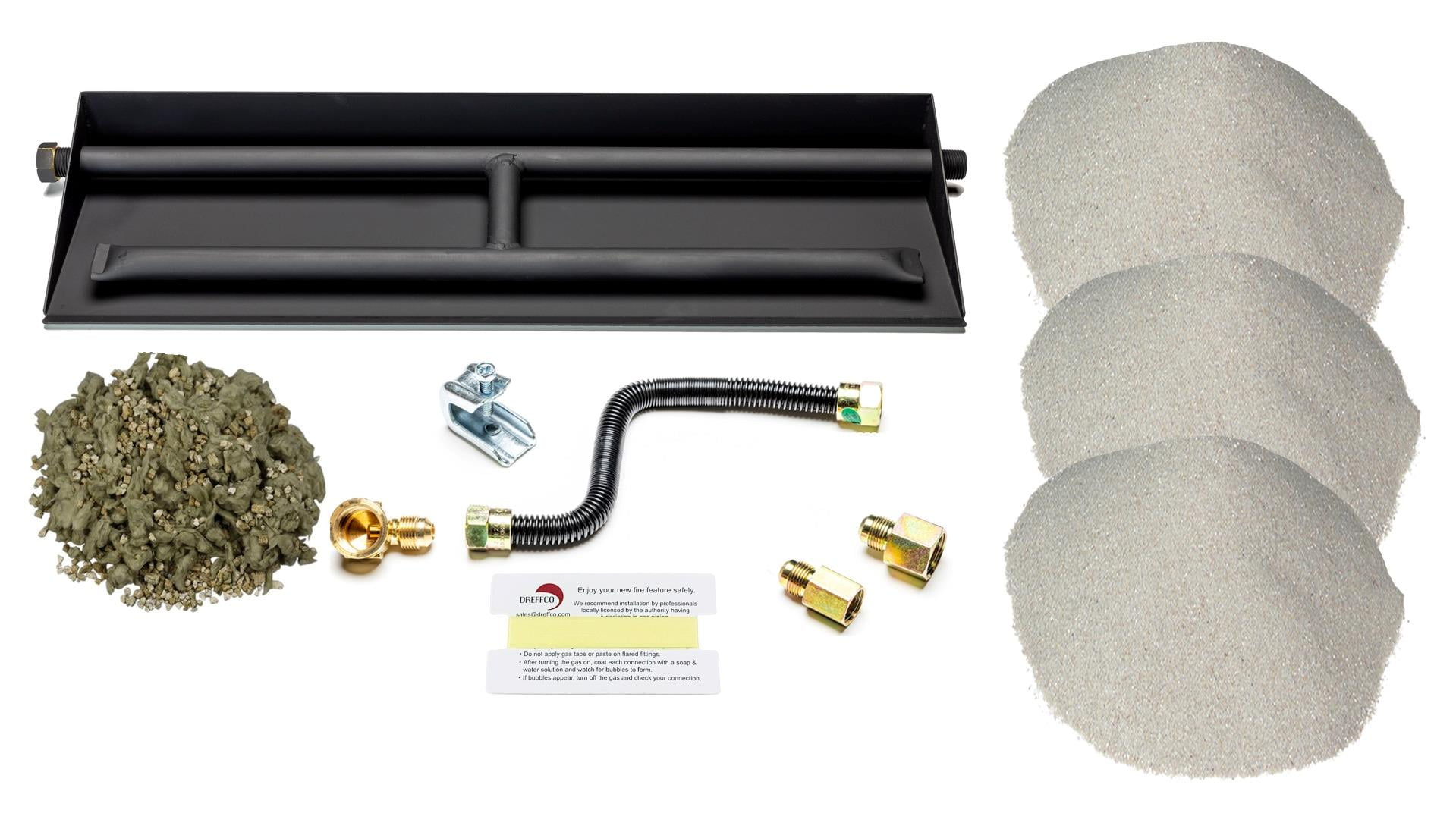24" Heavy-Duty Dual Row Gas Burner with Deluxe Kit for Vented NG Gas ...