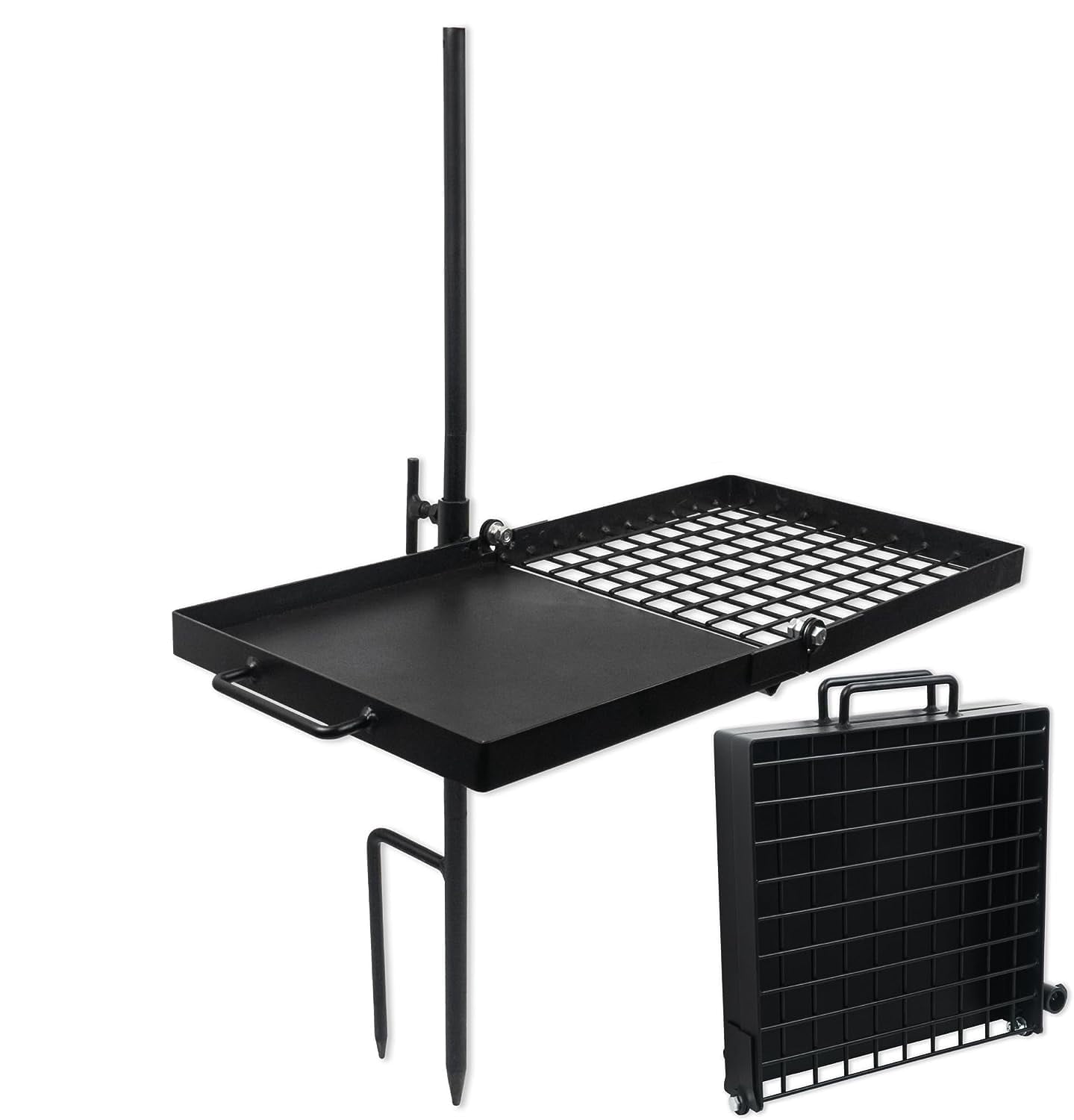 WTVIDAS 24" Heavy Duty Folding Campfire Grill, Swivel Fire Pit Grill ...