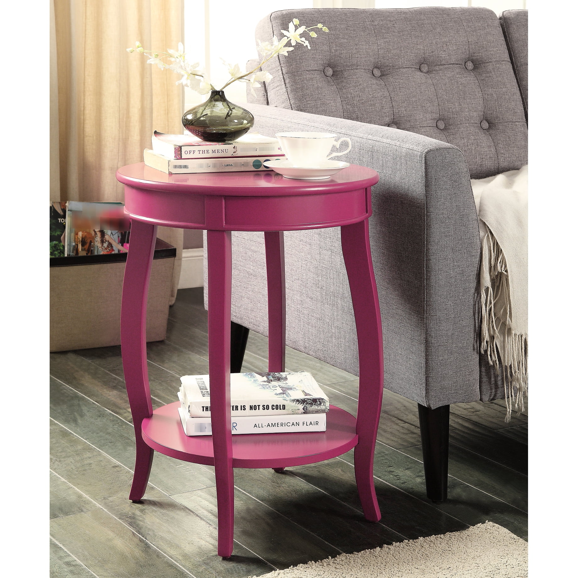 24" High Purple Accent Table With Storage Maximization Practical ...
