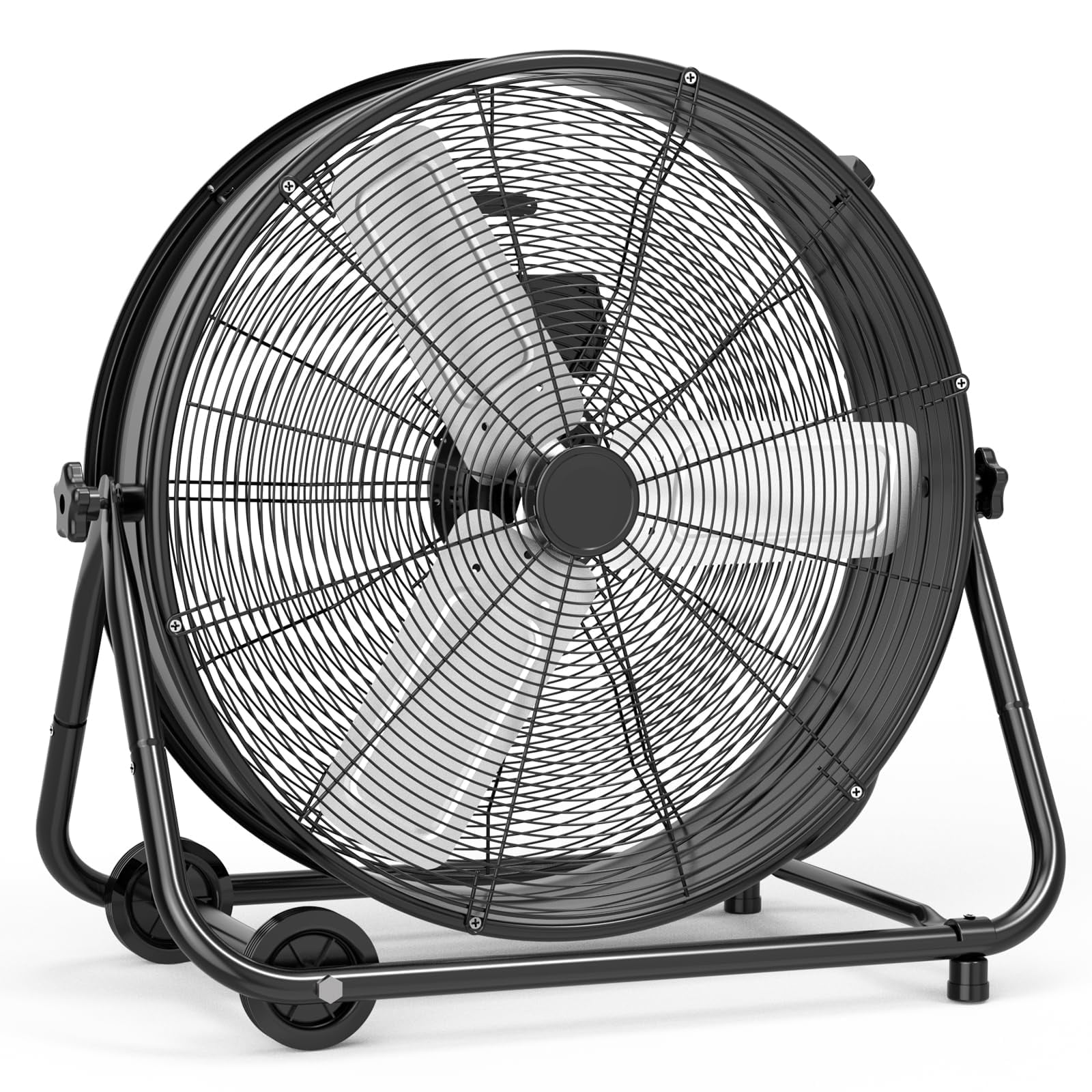 24" High Velocity Industrial Drum Fan - 3-Speed Heavy Duty Metal Floor ...