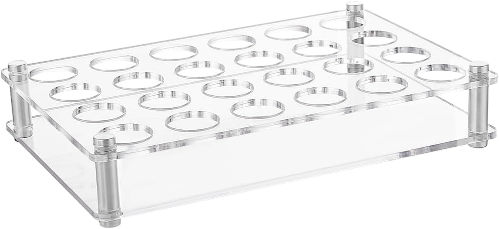 24-Hole Acrylic Beer Cup Holder with Iron Fitting White 25.5x17.1x5 ...