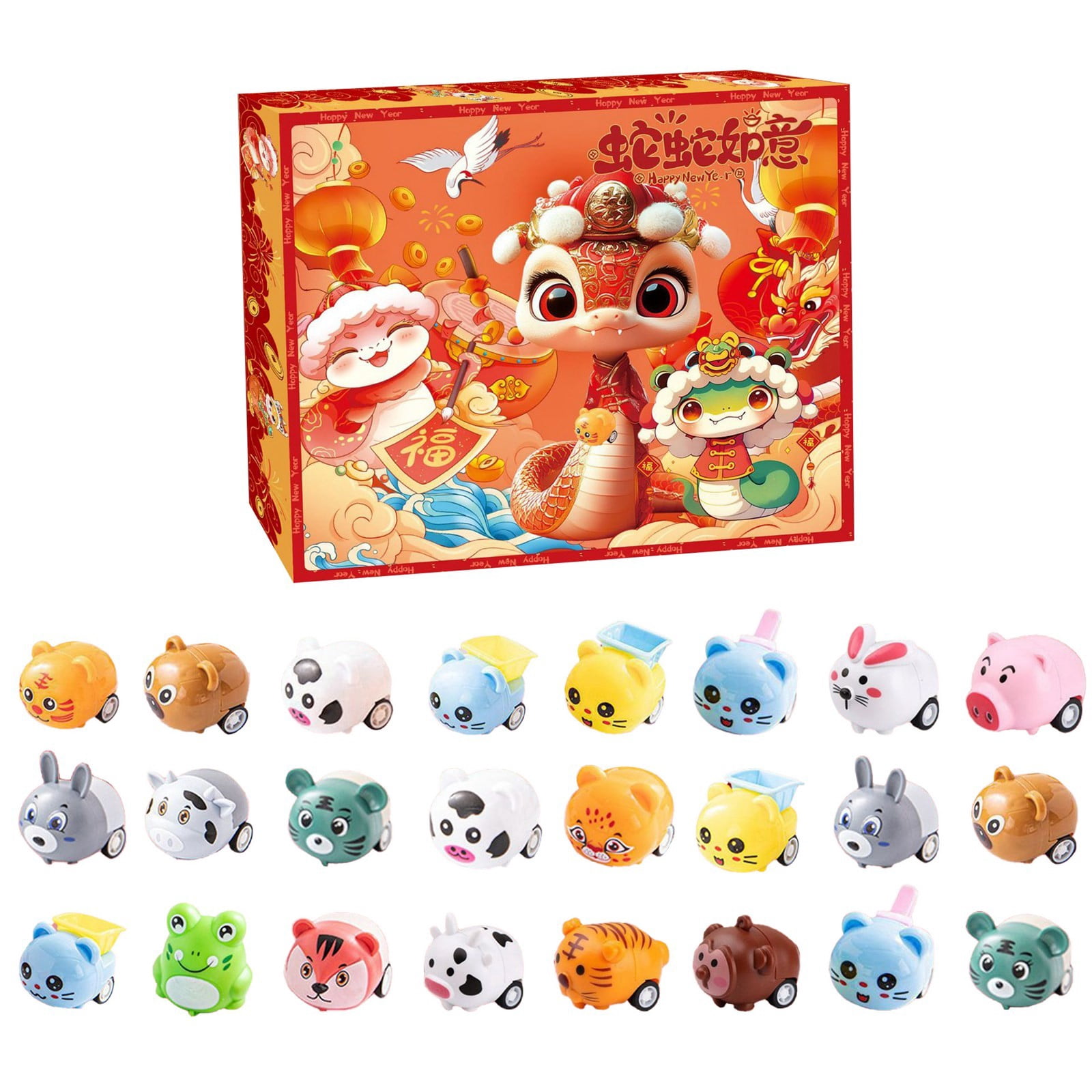 24 Hole Countdown Pull Back Car Toy Set Educational Kindergarten ...