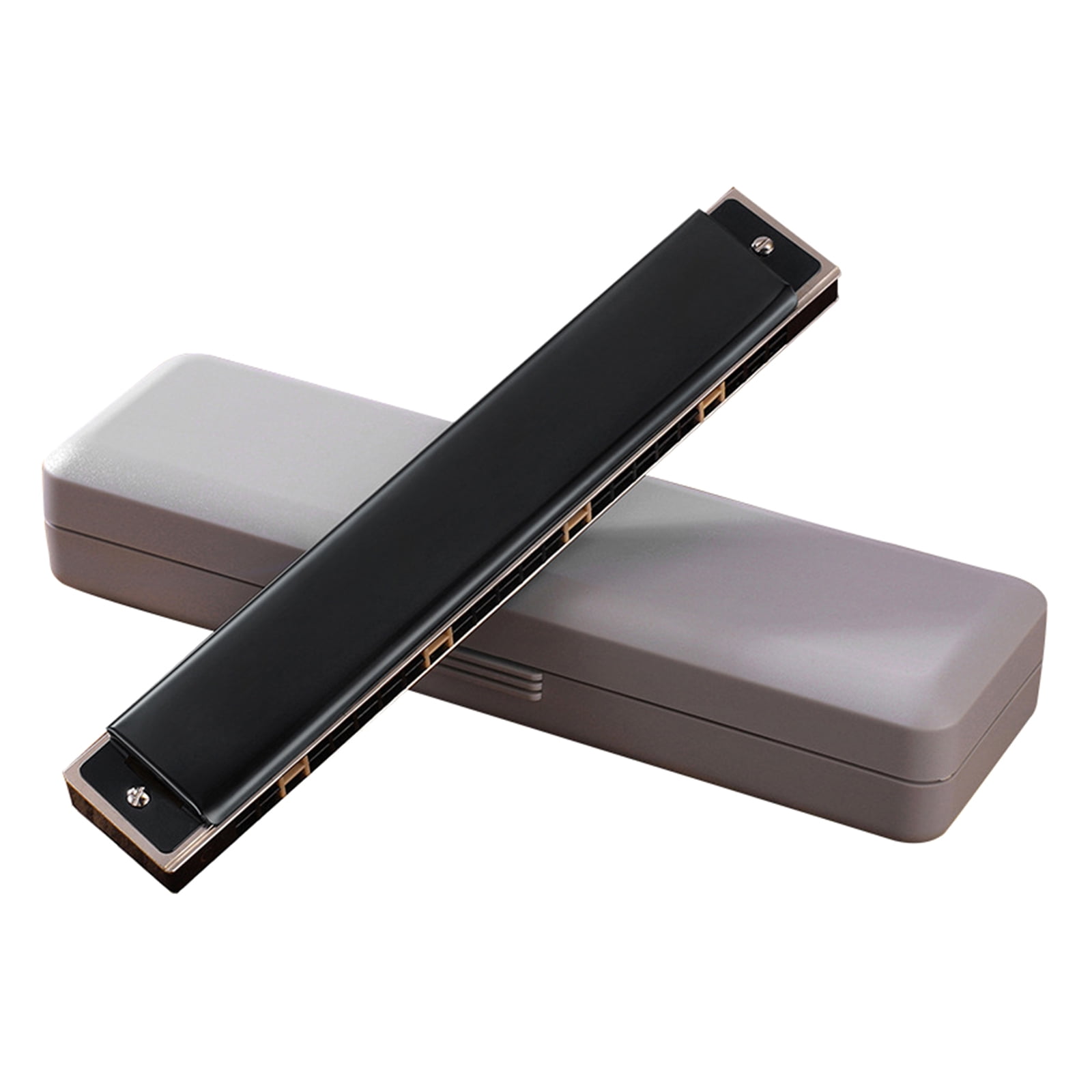24-Hole Tremolo Harmonica Competition Mouth Organ with Hard for Case ...